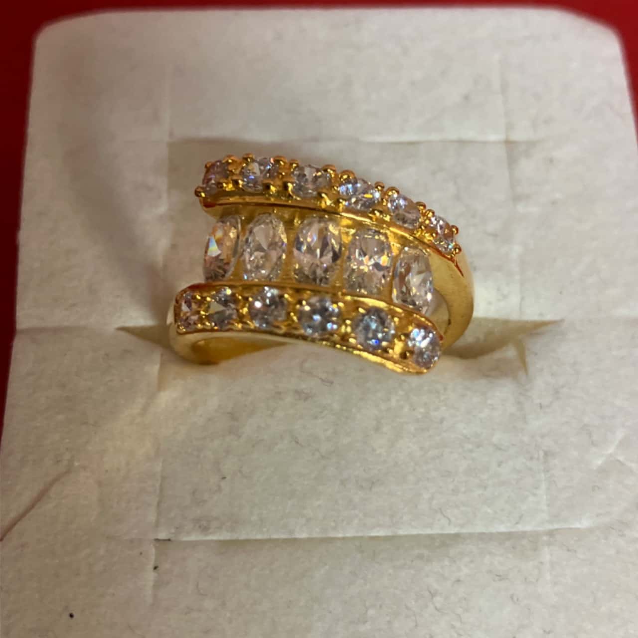 Women's Dress Ring Gold Tone with Diamantes