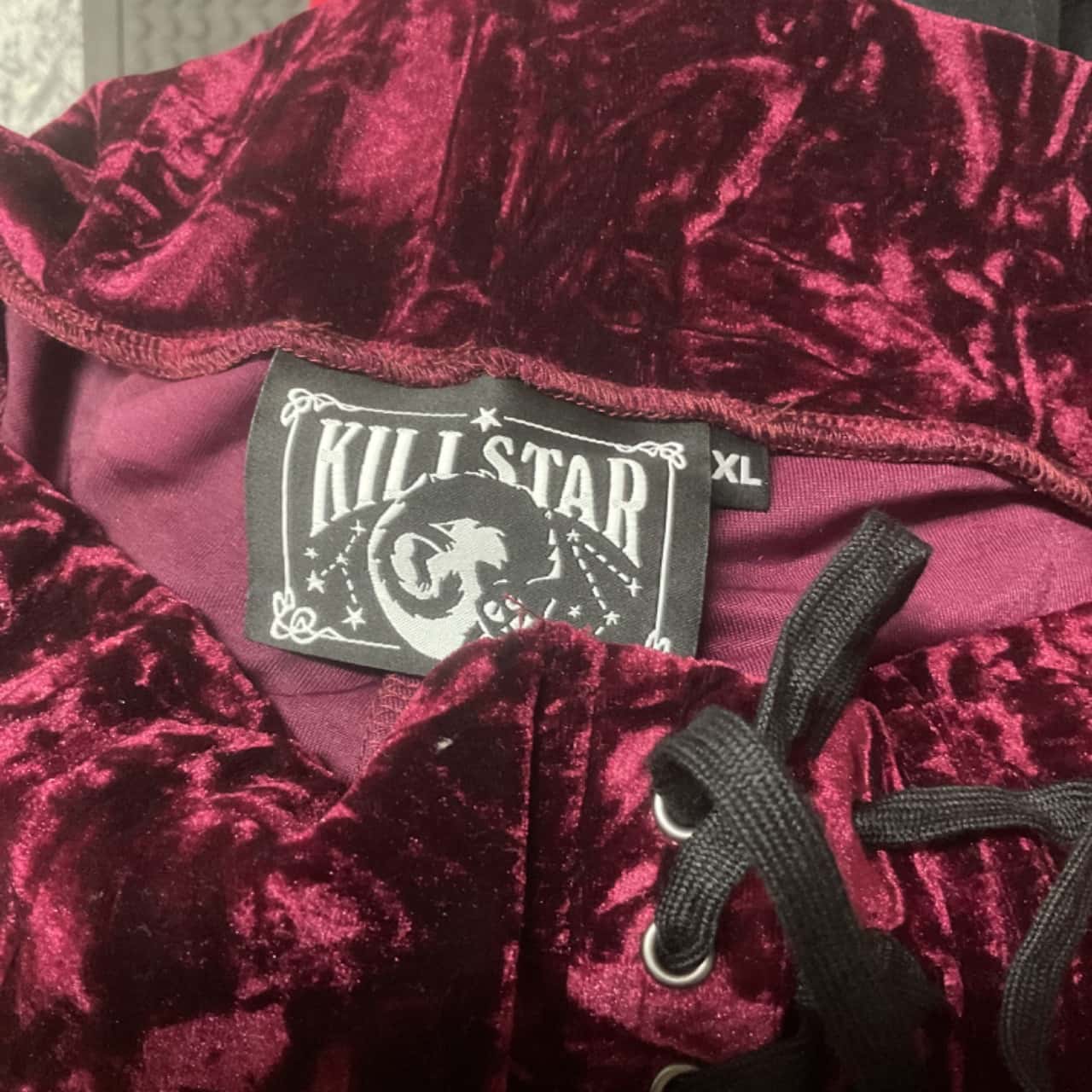 Women’s Killstar Size XL Flared Pants Maroon (s)