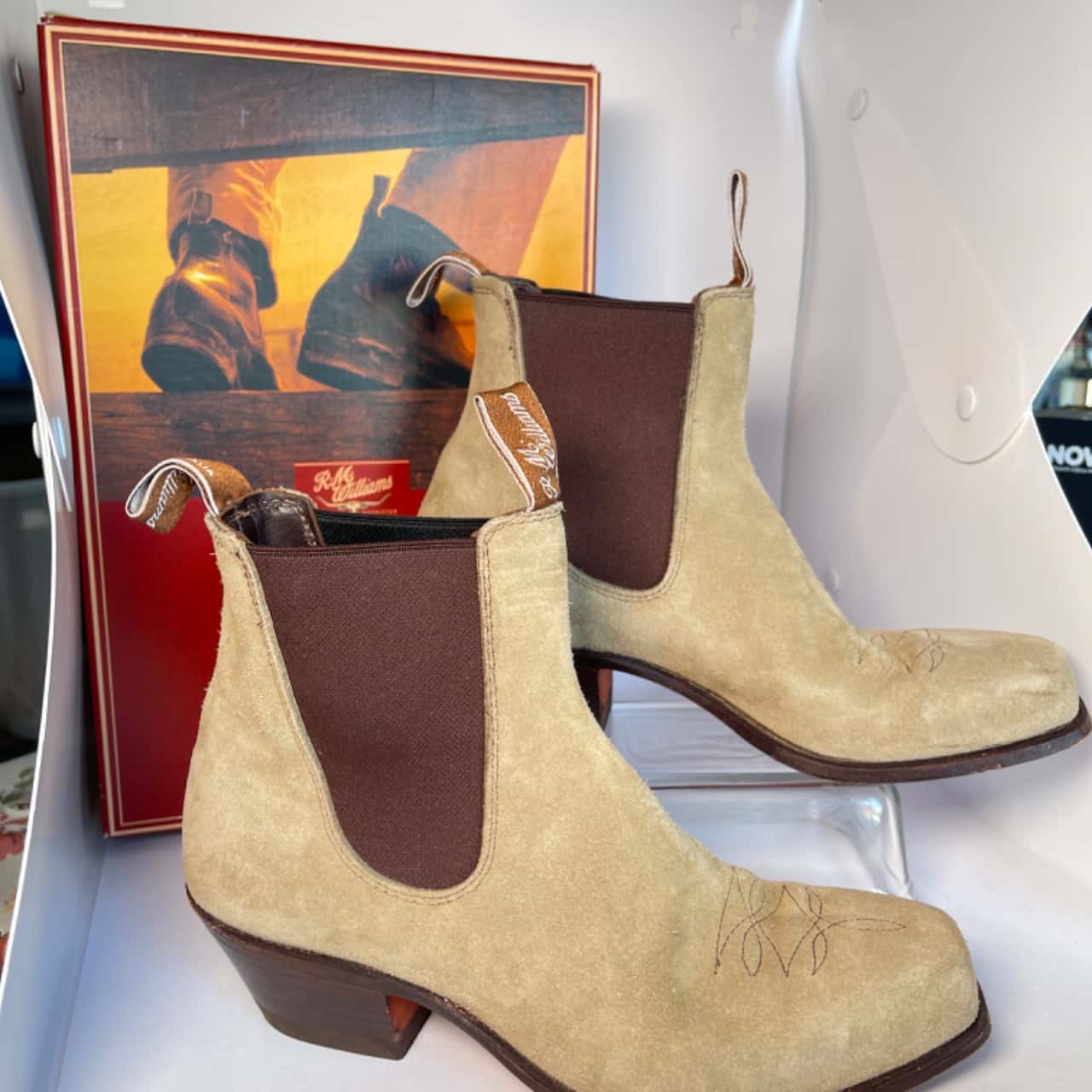 R.M. Williams Womens Size 5.5 Vintage 70s Suede Leather Healed Boots ...