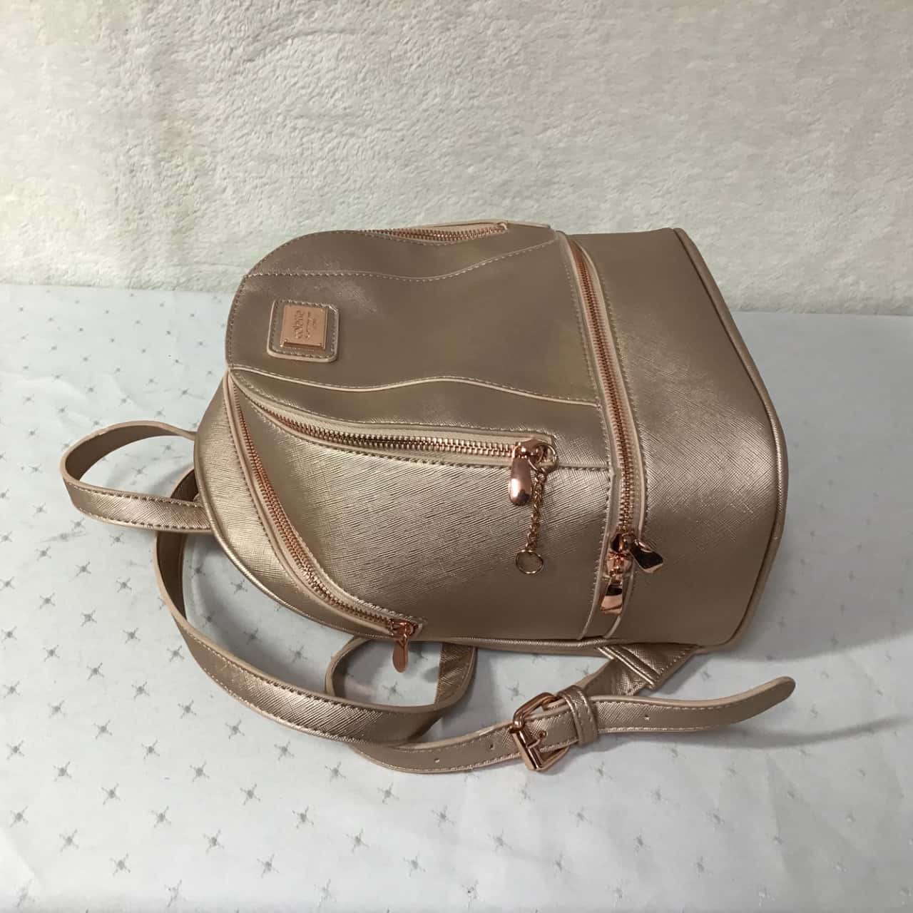 Colette Hayman Womens Textured Rose Gold Backpack