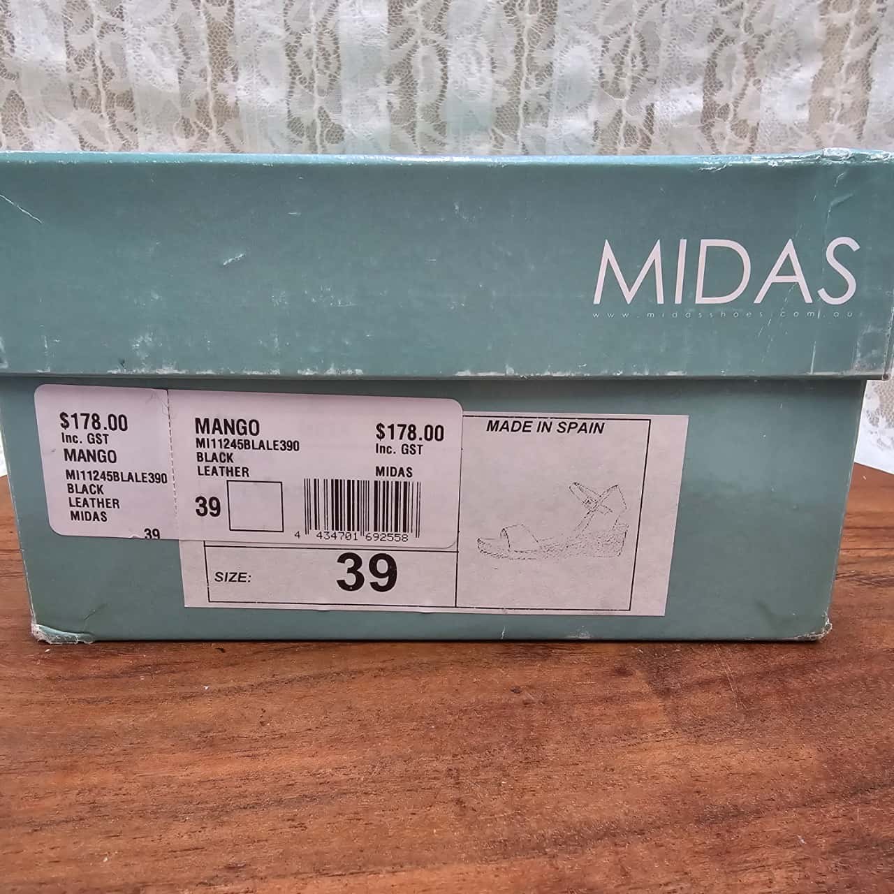 Midas 'Mango' Wedge Sandals - Made In Spain - Size 39(s)