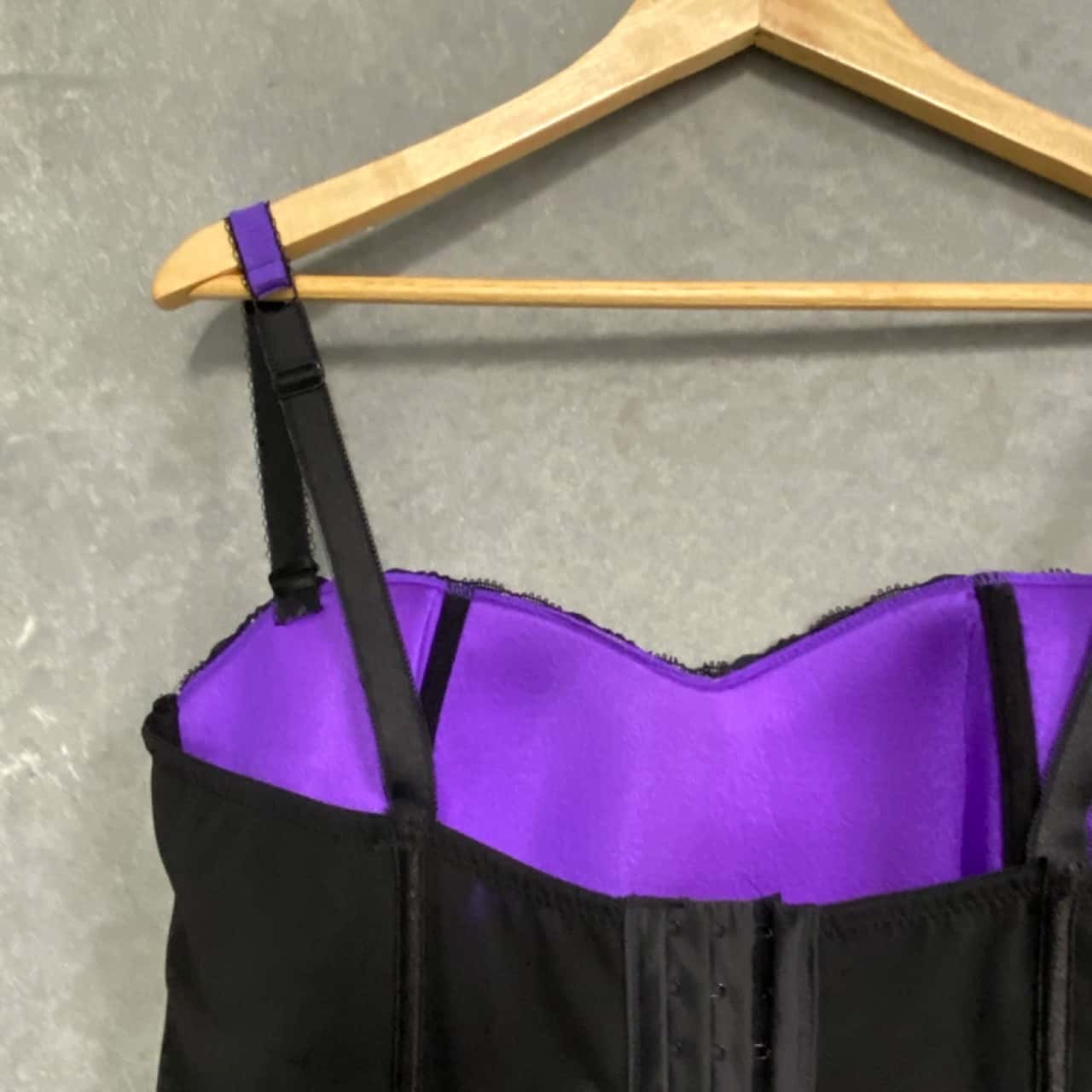 City Chic Womens Size 18 Plus Size Bustier Black / Purple NEW With Tag(s)