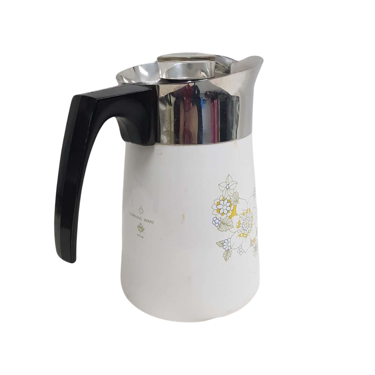 Vintage Stove top, 4 cup Corning Ware percolator coffee pot with flower ...