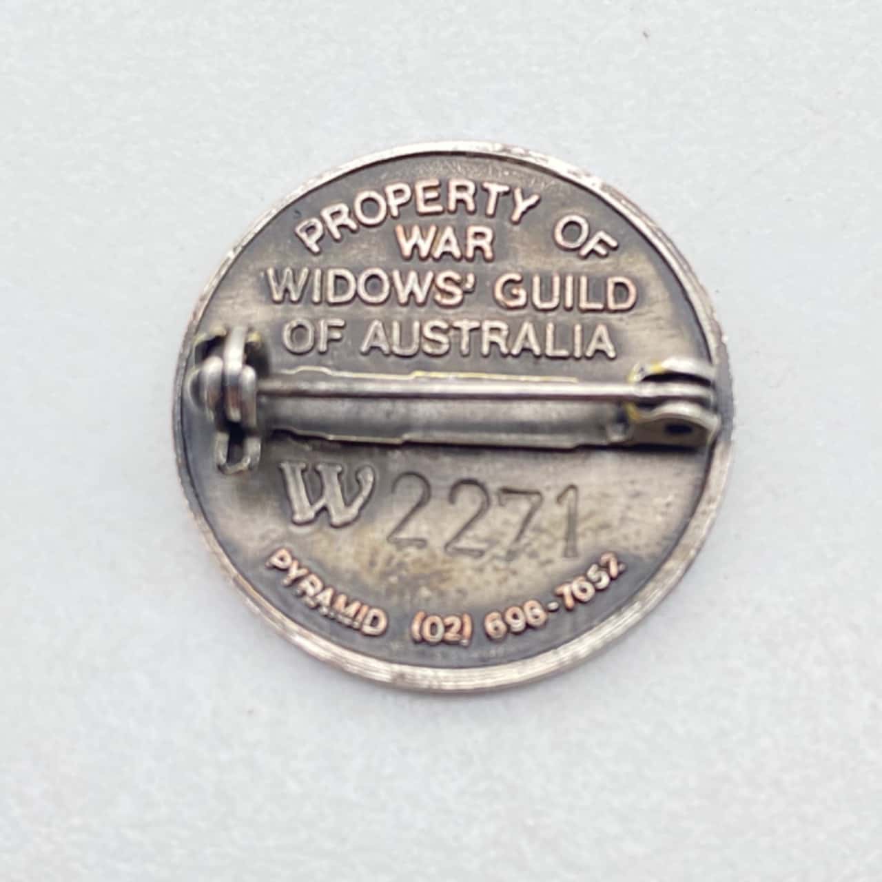 Two Vintage Medals/Pins - War Widows Guild & 1937 Australia Celebration(s)