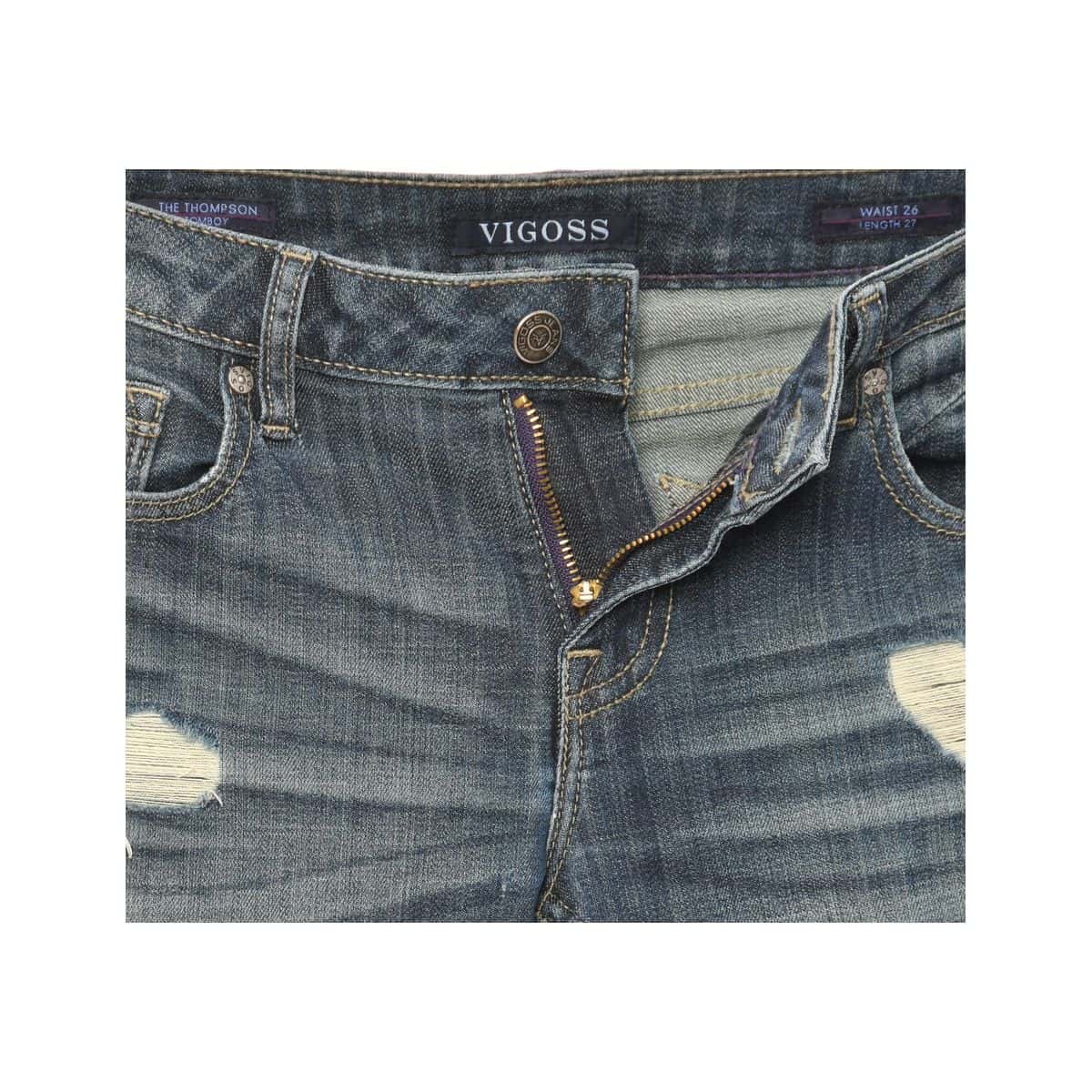Vigoss Womens Size W26 L27" Skinny Rip Jeans Blue (s)