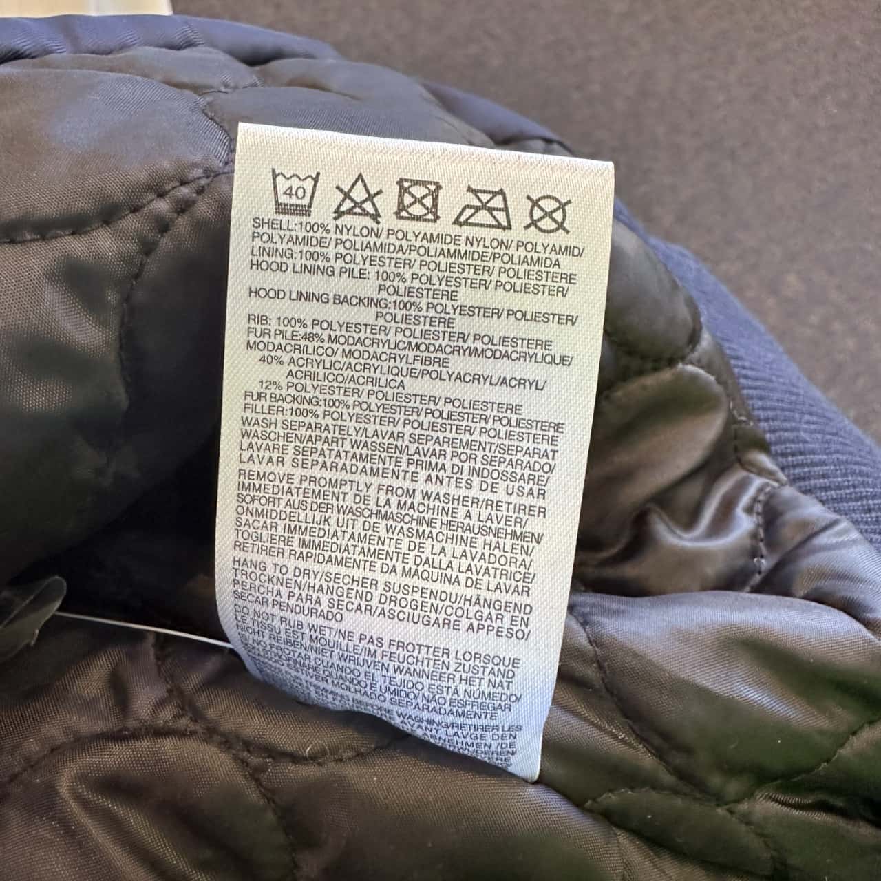 BNWT Brave Soul Women's Size 14 Faux Fur Trimmed Winter Coat Navy Blue