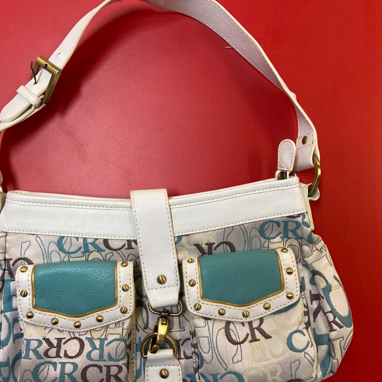 Womens Handbag Blue / Brown / Gold by Carlo Rino(s)