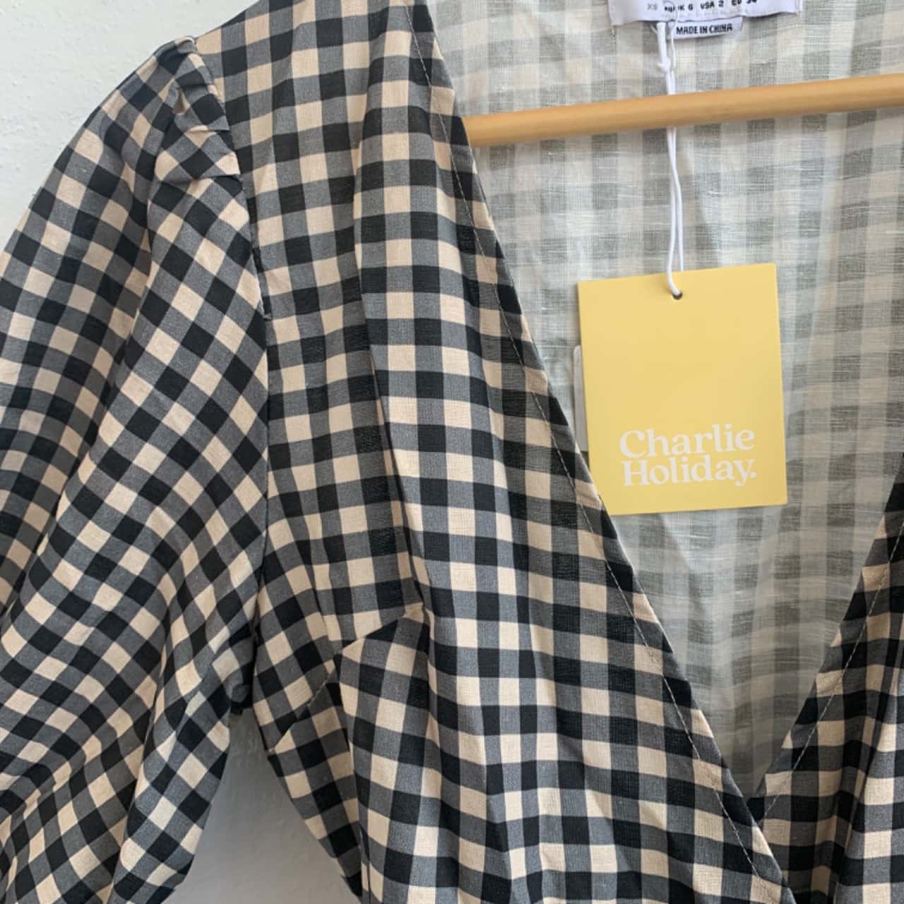 Charlie Holiday XS Gingham Wrap Dress (s) - New With Tags | Salvos Stores