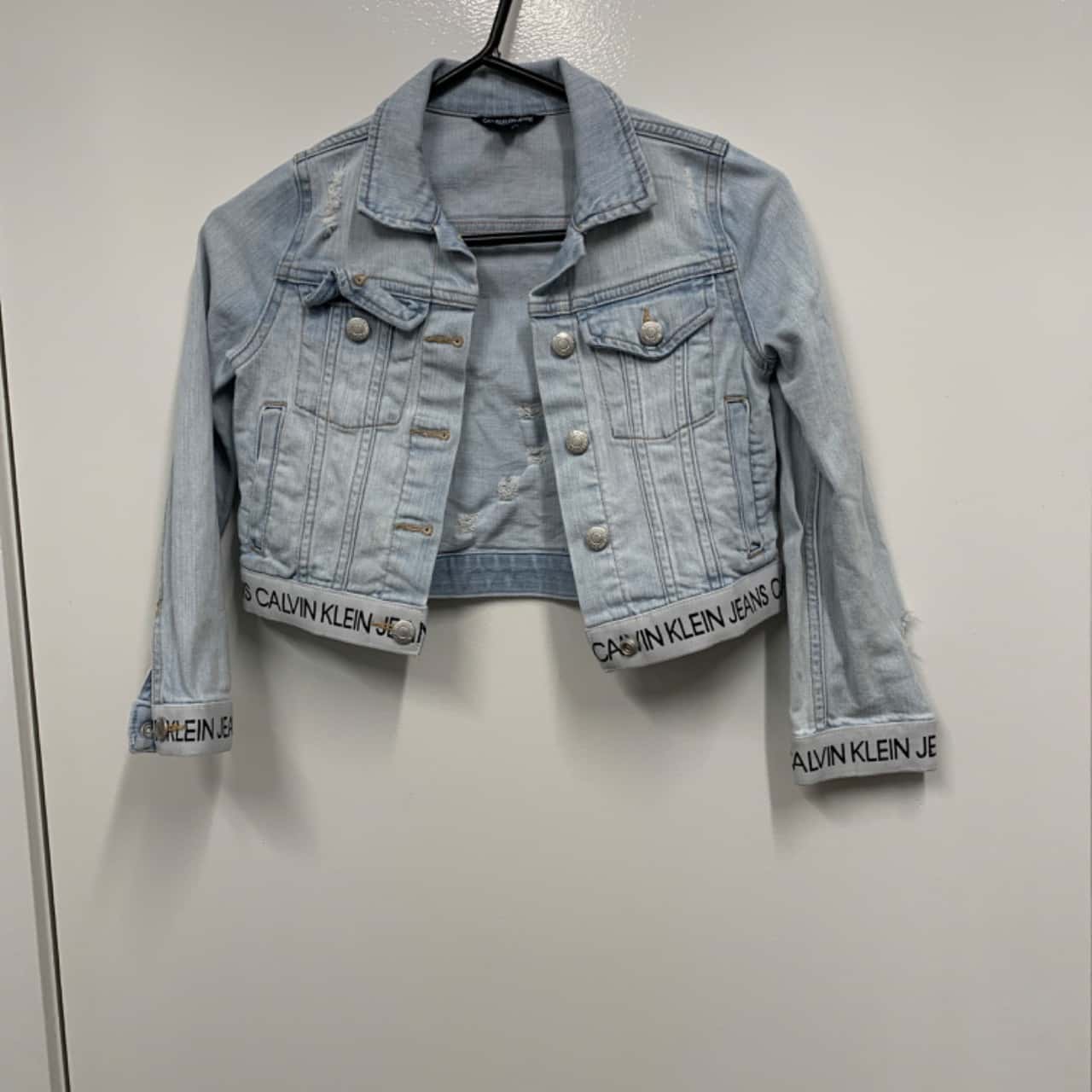 Calvin Klein Girls Jeans Kids Jacket Size 7 in Denim light Blue