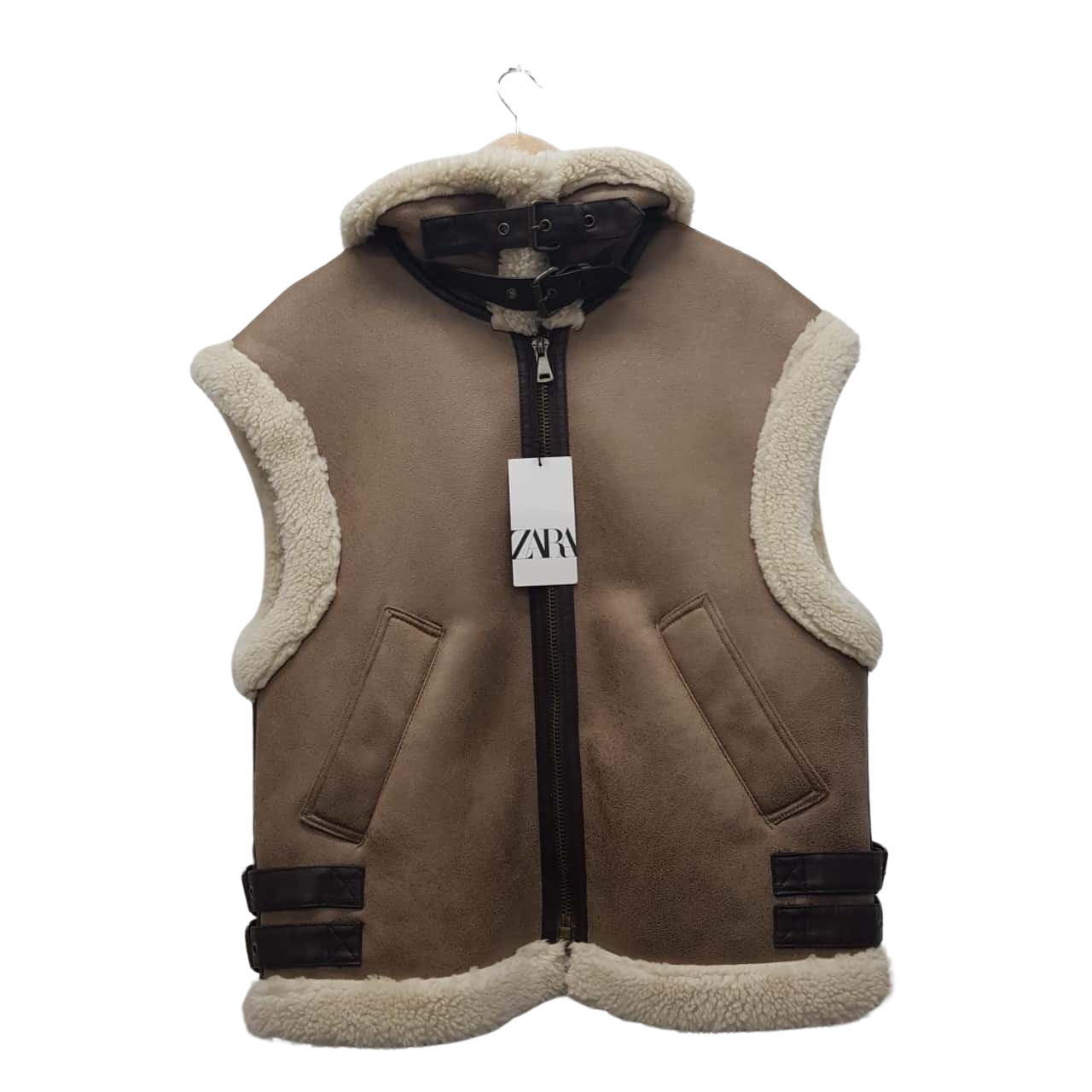Vest Zara Mens Brown / Cream Size S(s)