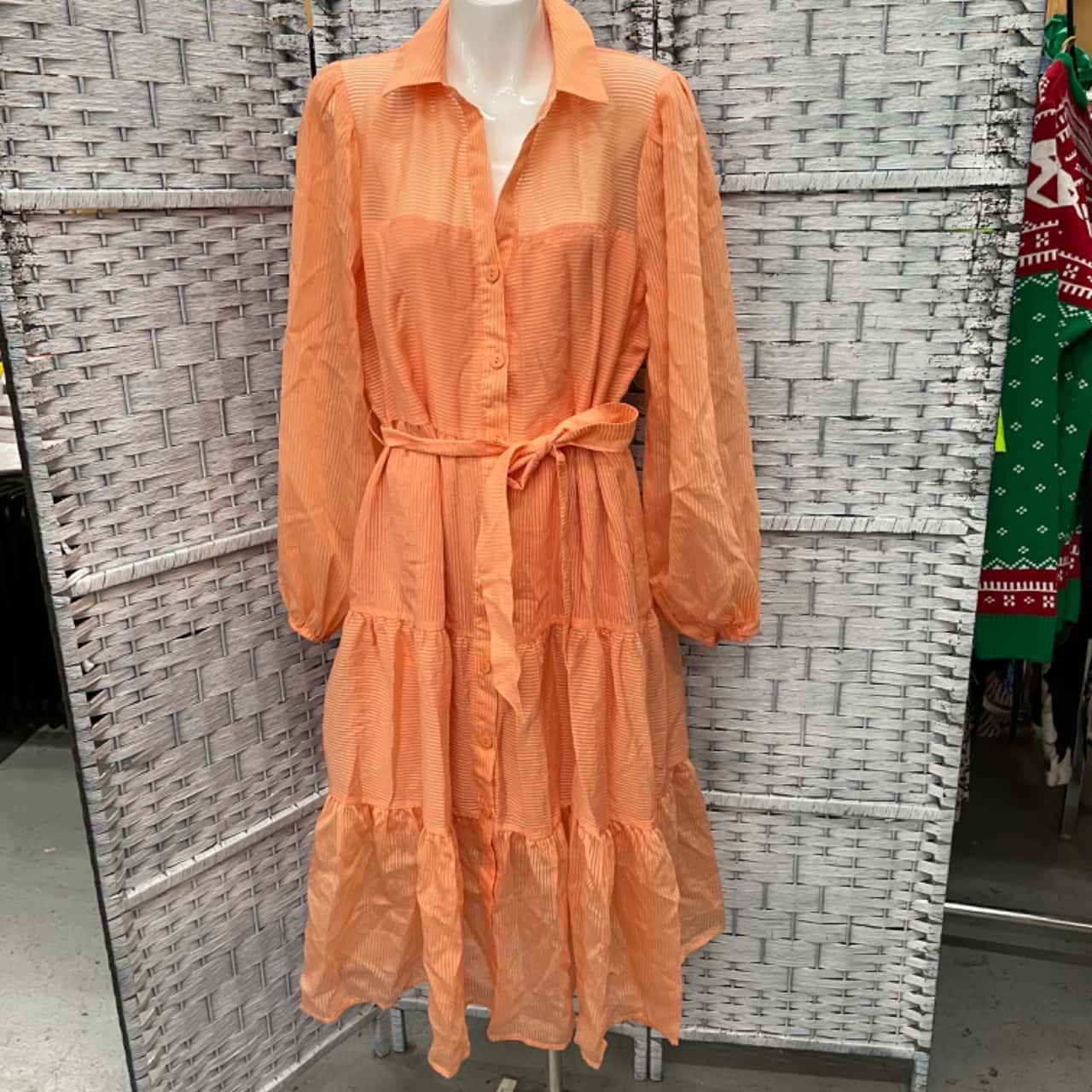 Sunny Girl Womens Size 14 Midi Dress Orange (s)