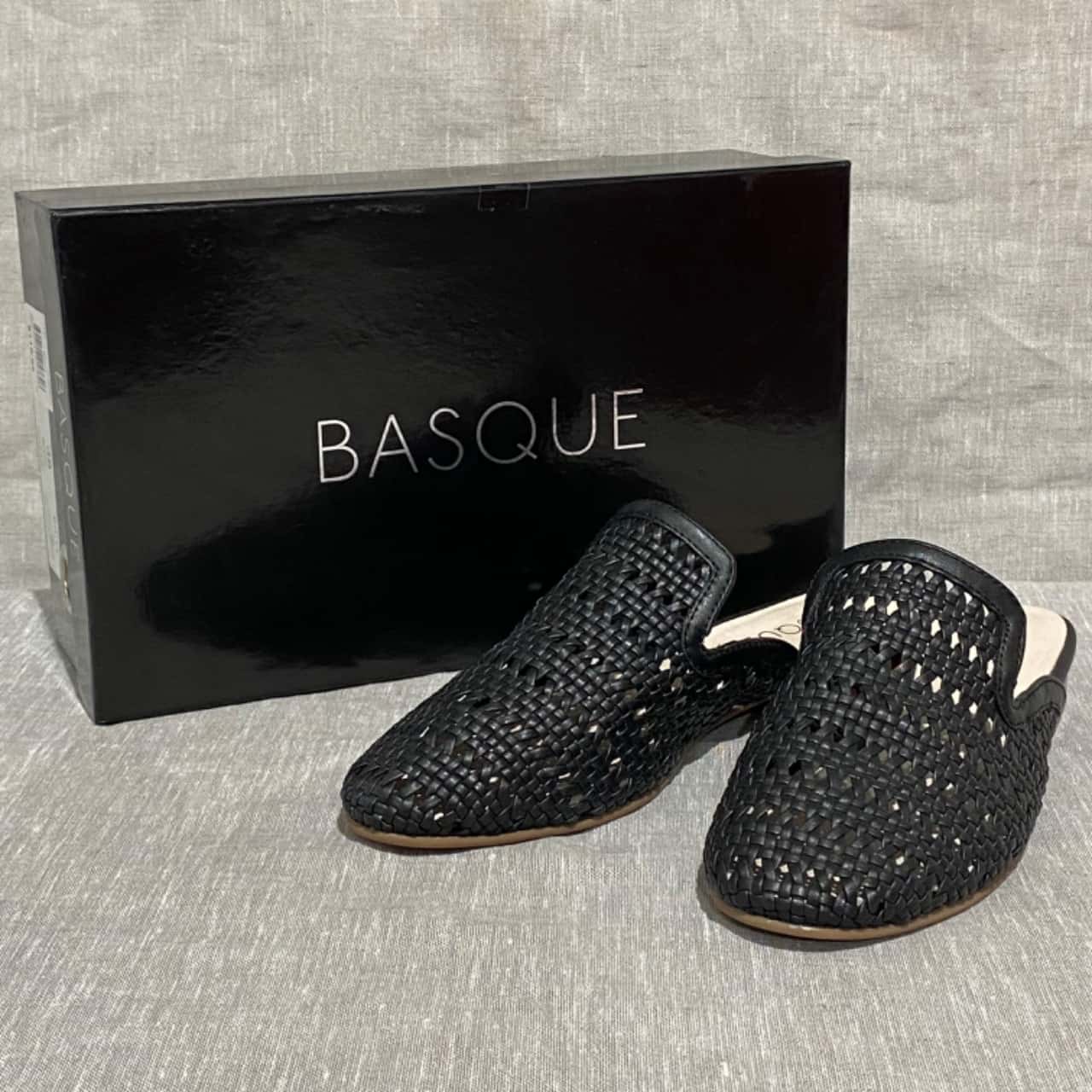 Womens BASQUE Britt Black Woven Pu Slip on Shoes(s)