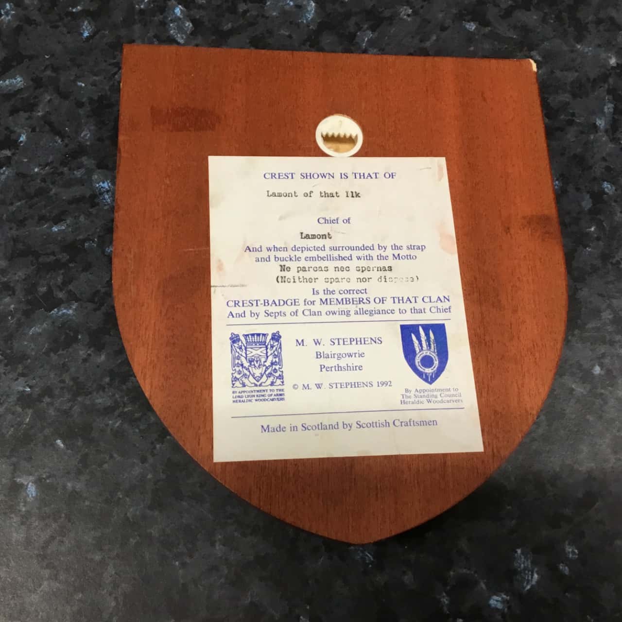 Lamont Crest Badge Made in Scotland