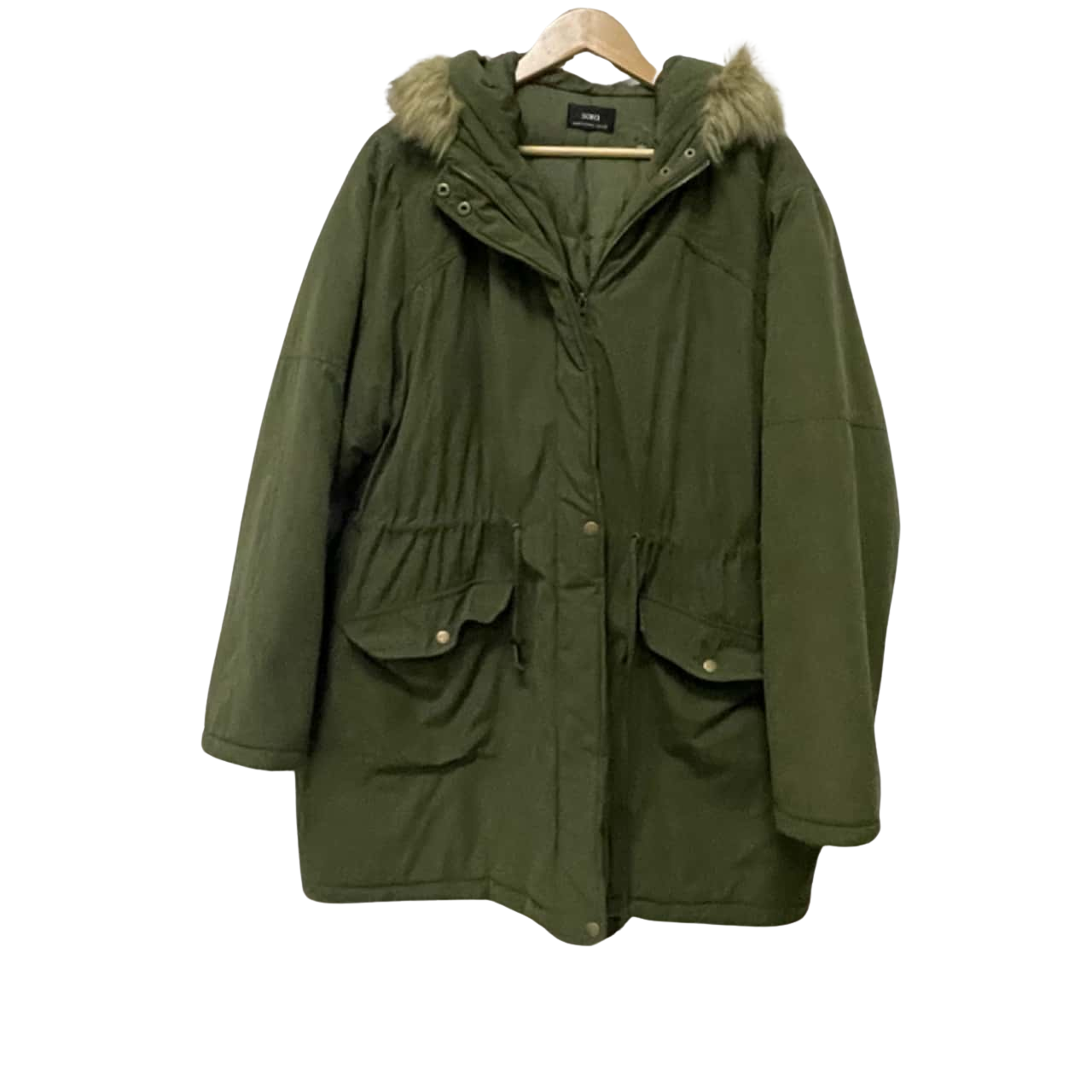 Sara Womens Size 26 Front Zipper / Hood Jacket Khaki