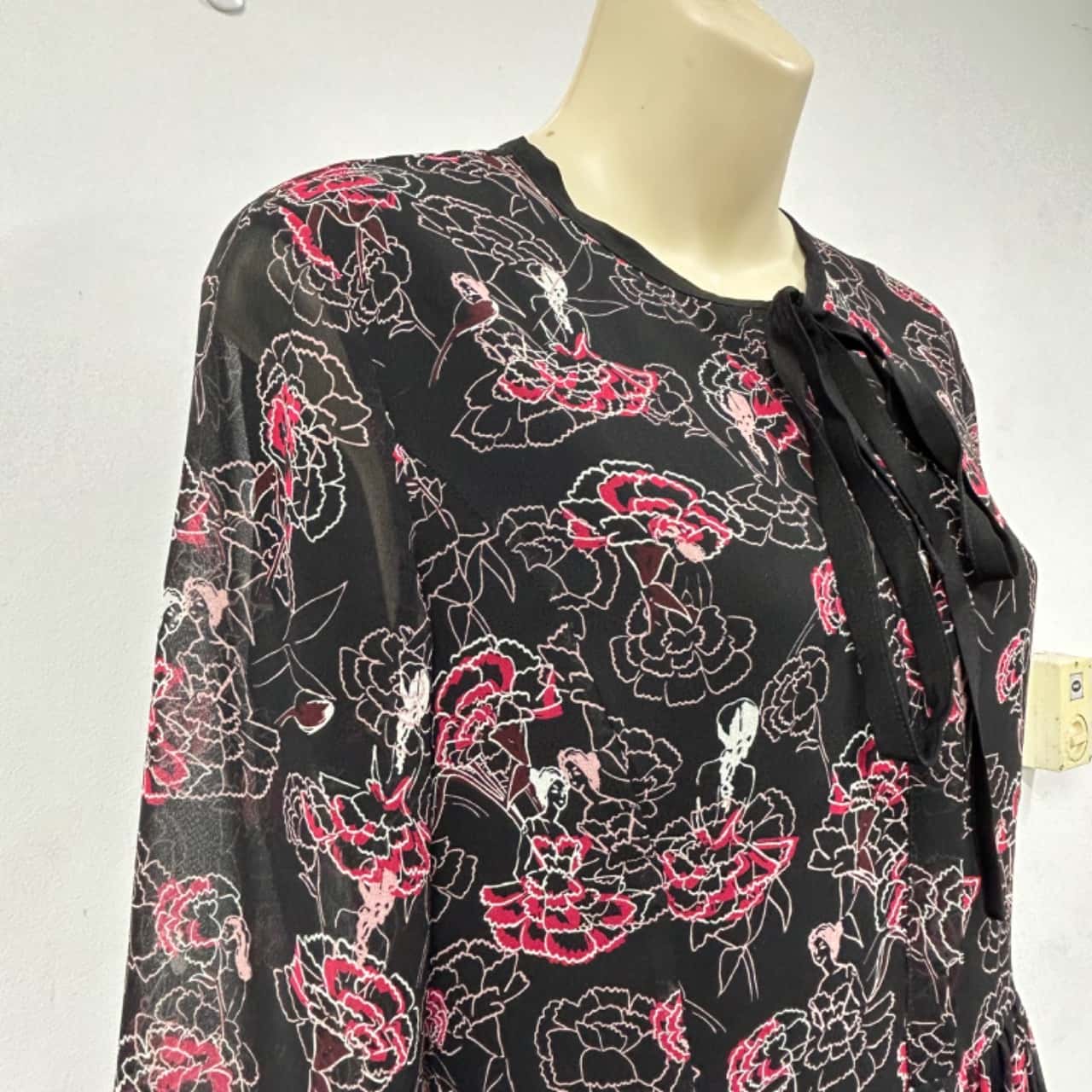 Marella Size 10 Black Floral Dress