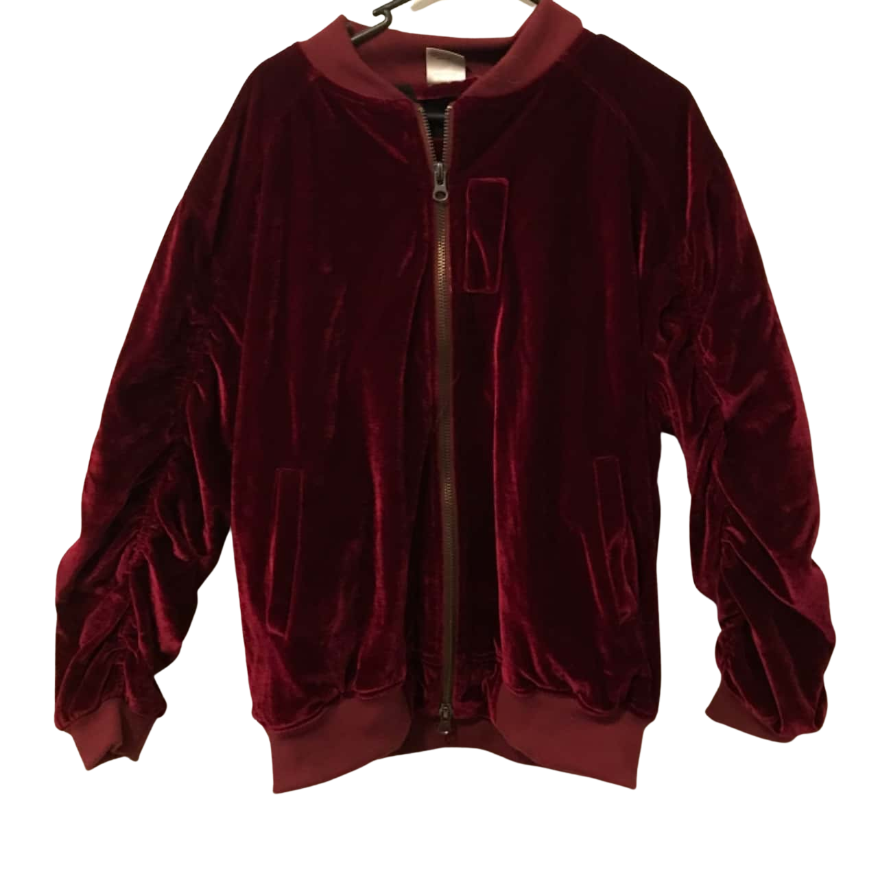 Technical Apparel Mens Size XL Front Zipper Maroon Velvet Jacket with ...