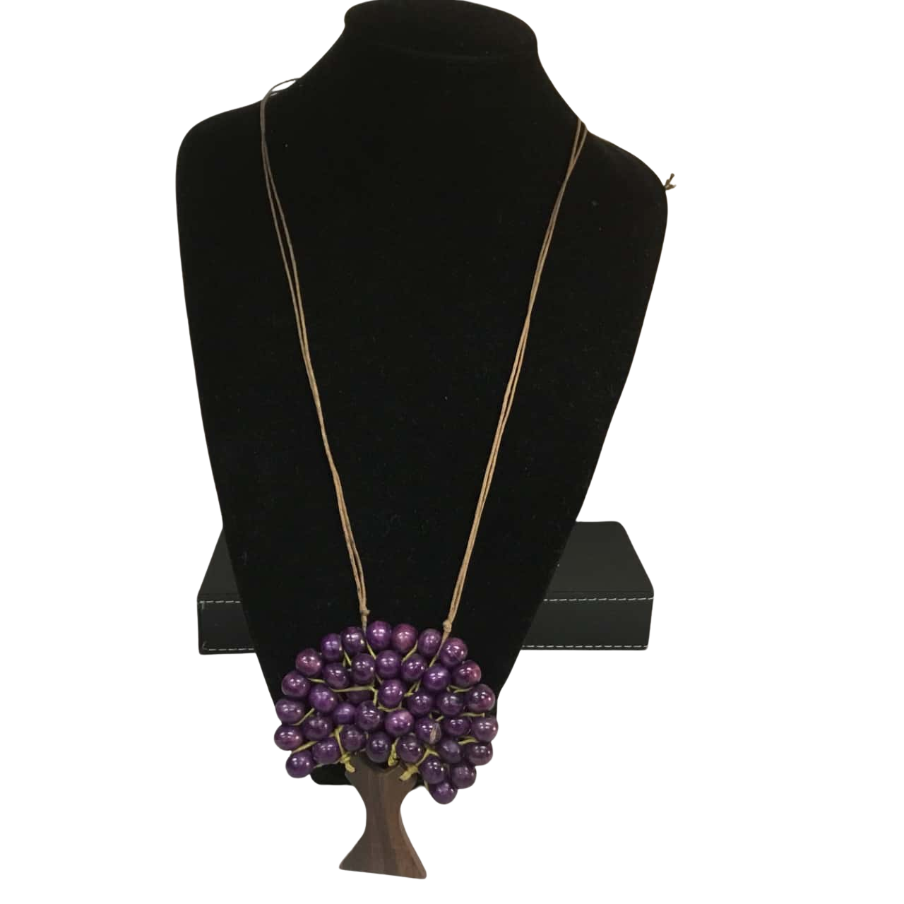 Purple Wooden Tree Necklace