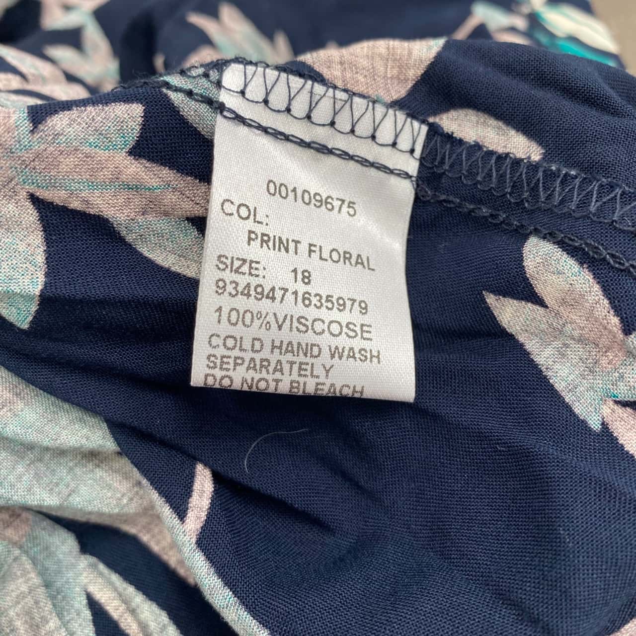 Samya Womens Sleeveless Midi Dress Size 18 Floral / Navy Blue