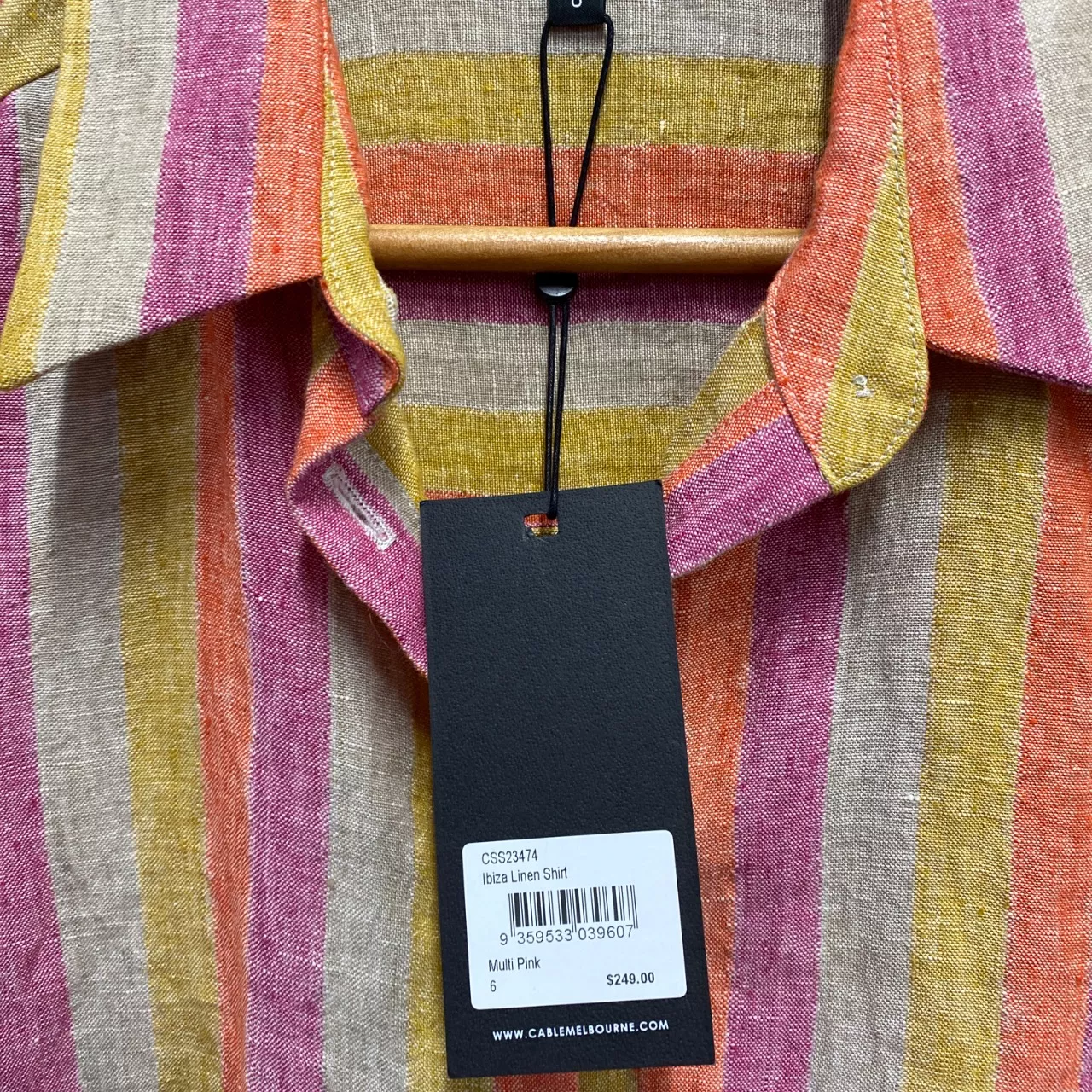 Cable Melbourne Womens Size 6 Linen Short Sleeve Shirt Multicoloured ...