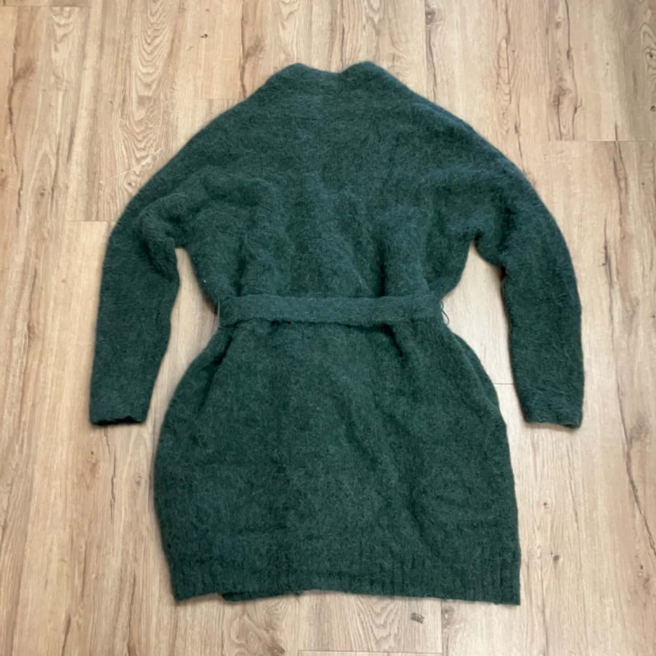 Seed Heritage Alpaca/Wool Long Cardigan Size L Green (s)