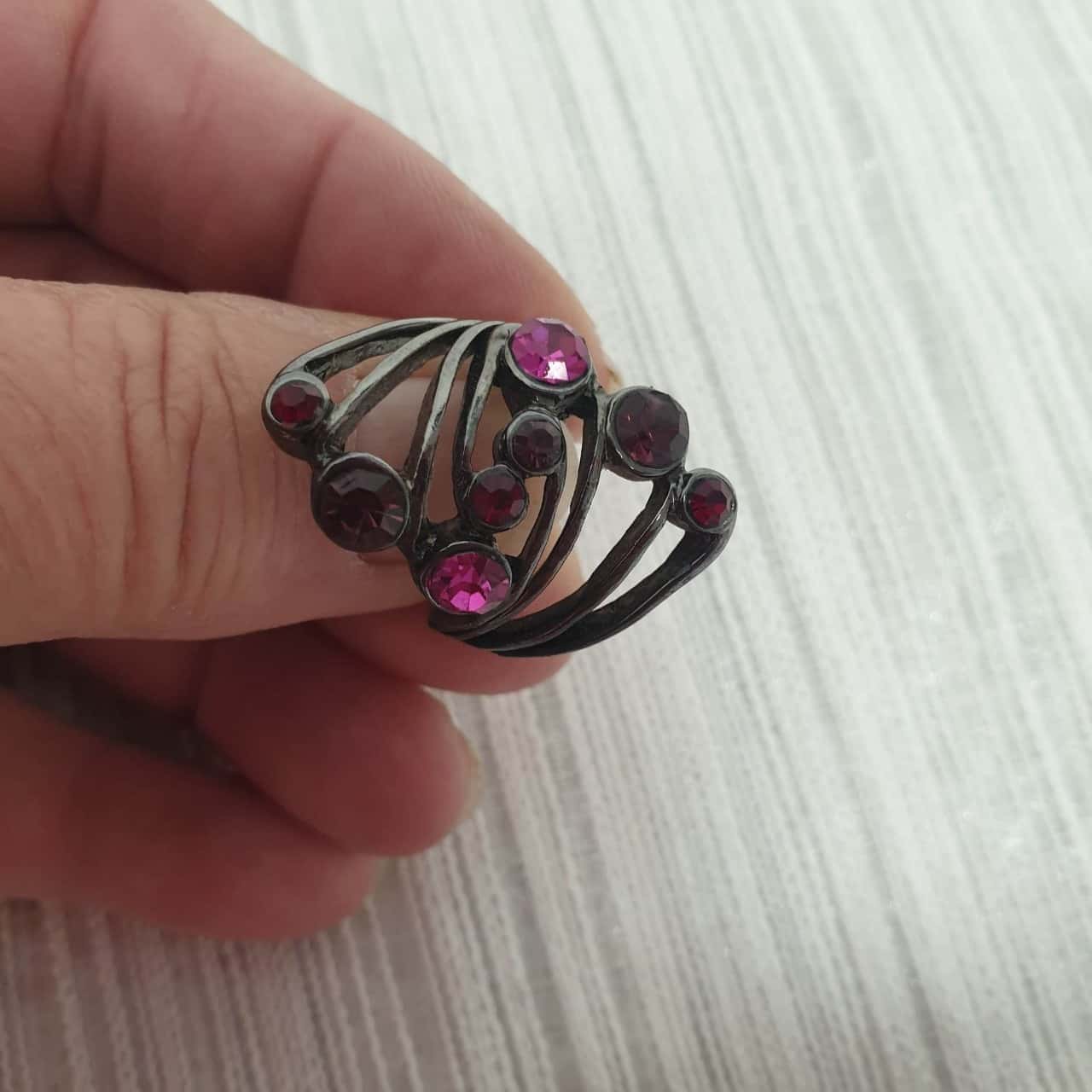 Gunmetal Grey Two Striking Diamante Crystal Bezel Set Cocktail Dress ...