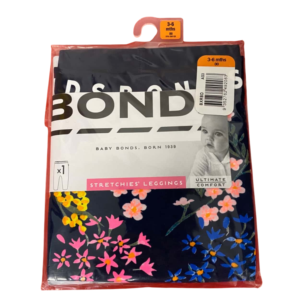 Bonds Baby Kids Size 3-6 mths Stretchies Leggings Navy/Floral NEW In ...