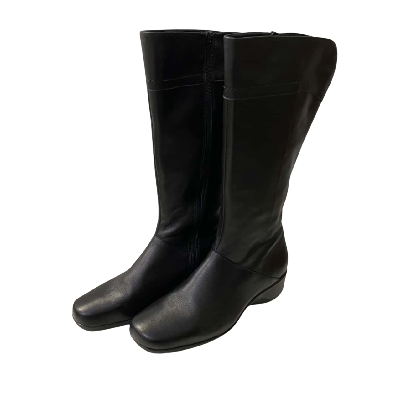 Easy Steps Womens Size 8 Black Leather Boots (s)