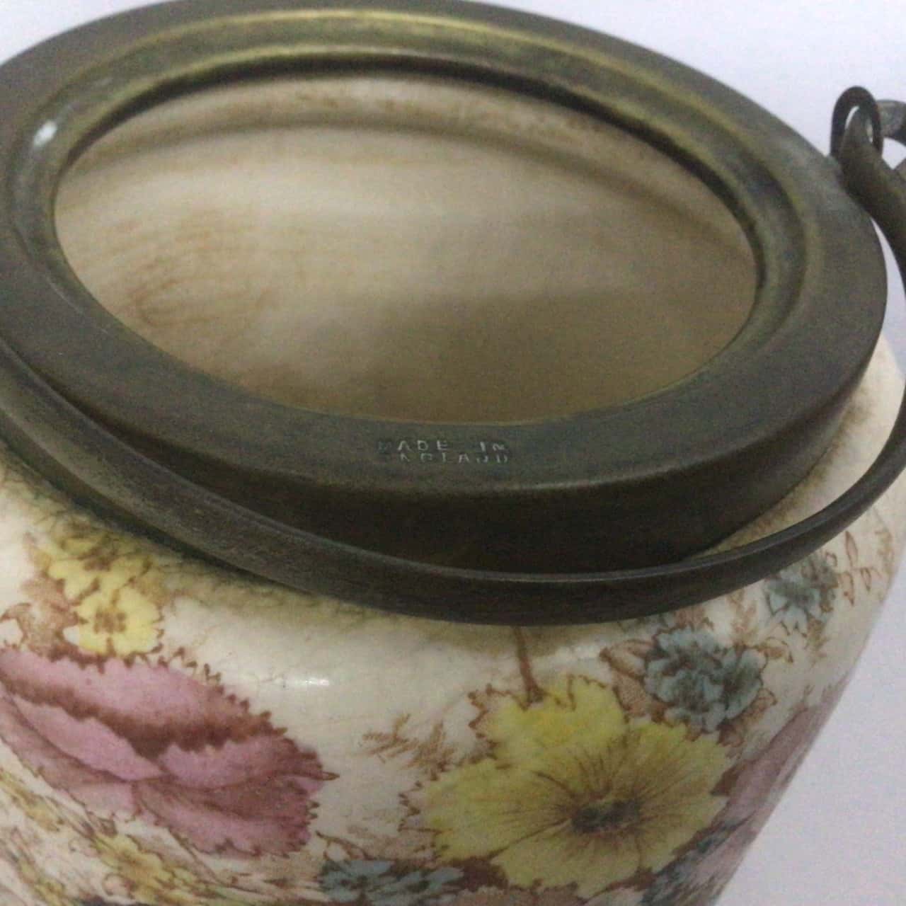 Antique Devon Ware S.F & Co England Biscuit Barrel no lid 15 cm h(s)