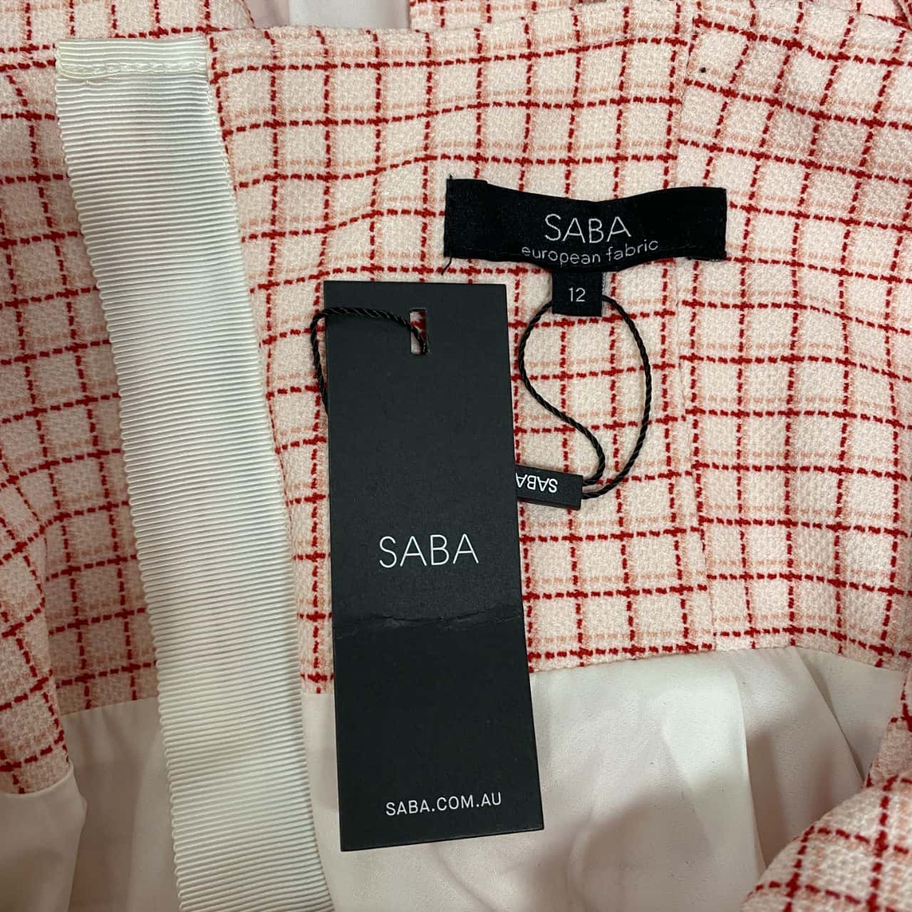 Saba Womens Size 12 Midi Dress Checked / Pink / Red BNWT(s)