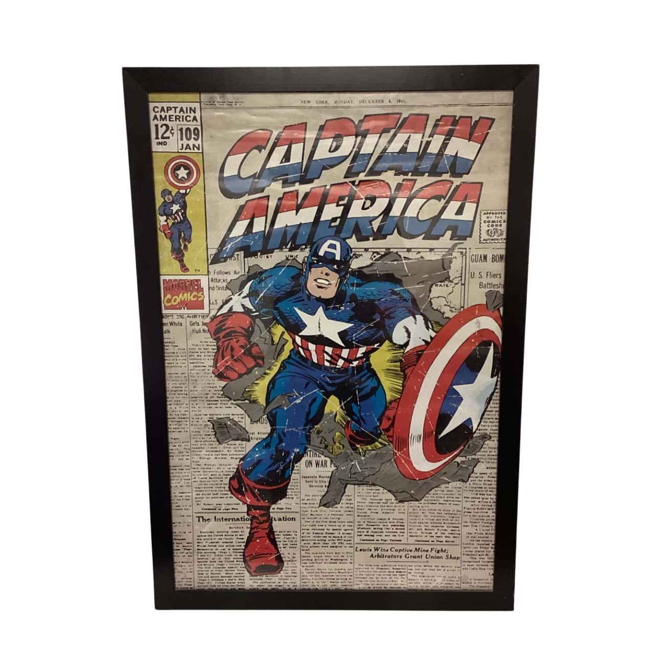 Captain America framed wall poster