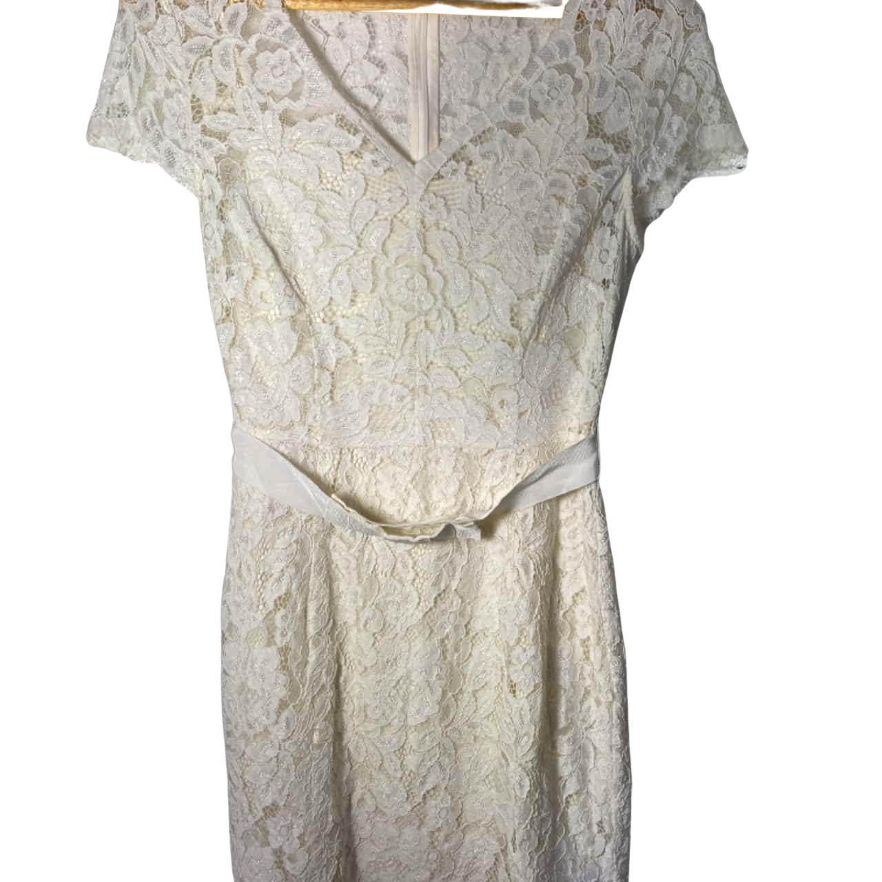Alannah Hill Womens Size 10 Short Sleeve Lace Dress White S