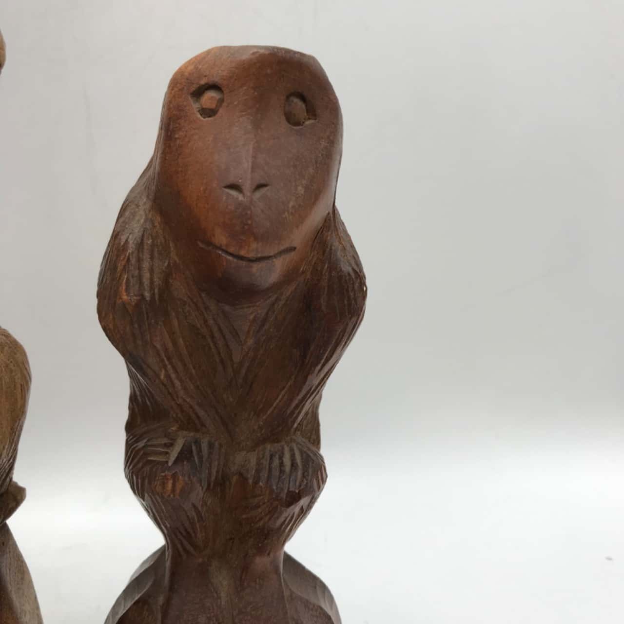 The 4 Wise Monkeys Carved Wood Approx 25 cm