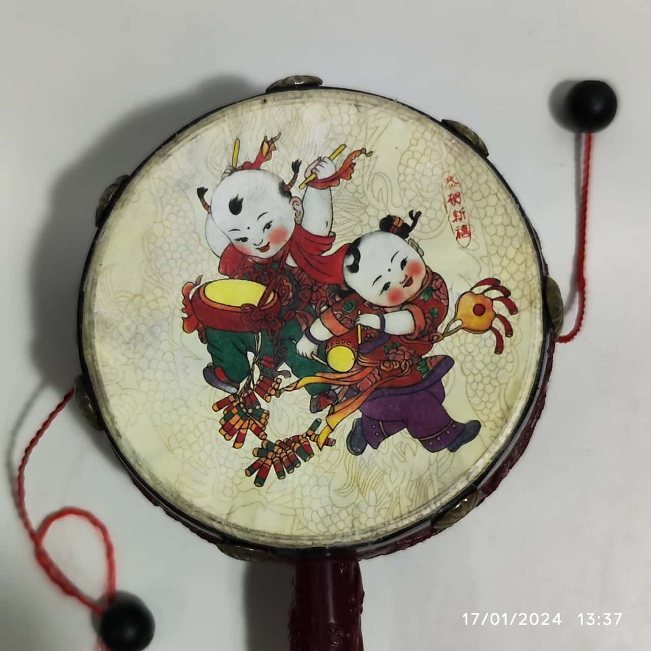 2x Chinese Spinning Drum Mini Vintage (s)
