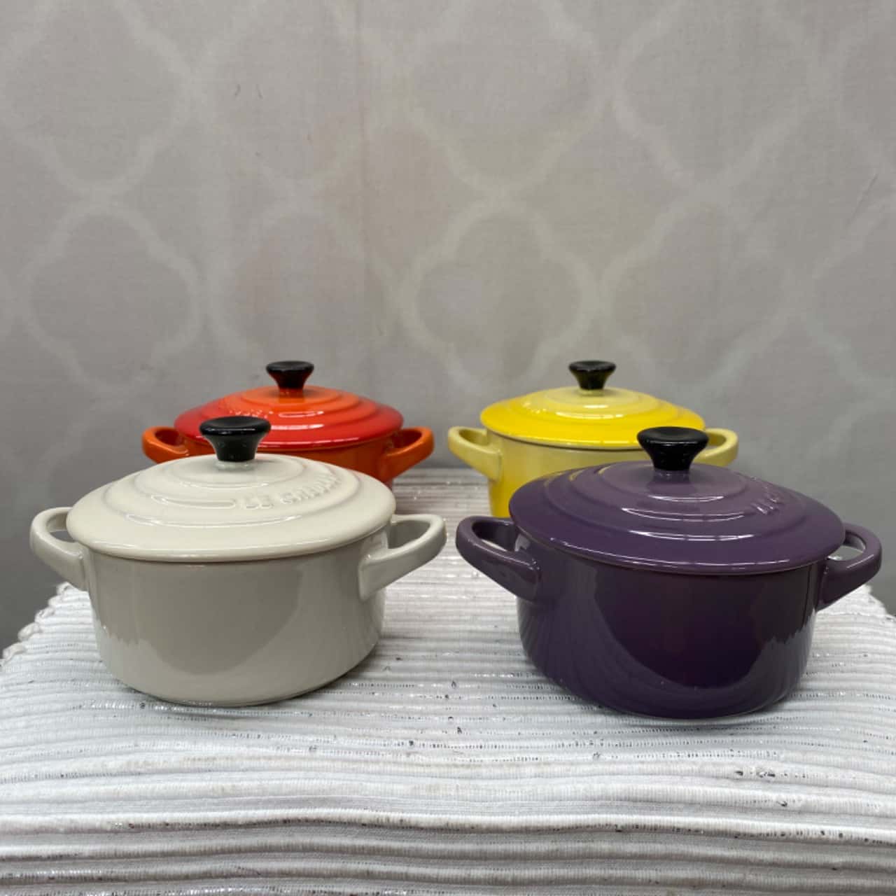 Lot of 4 Le Creuset Mini Round Casserole Pots (New!)(s)