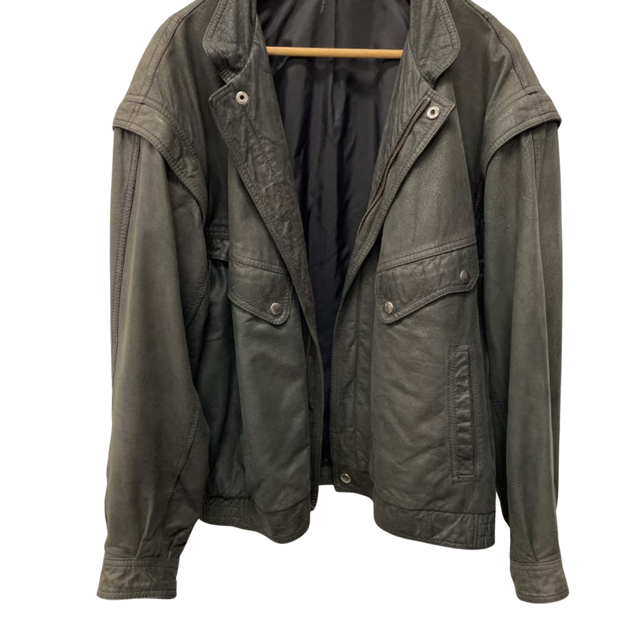 Vintage XL Biker Beige / Grey zip off arms! (s)