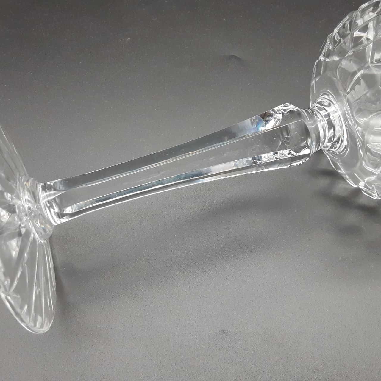 Set of Six Vintage Crystal Stem Wine Glasses