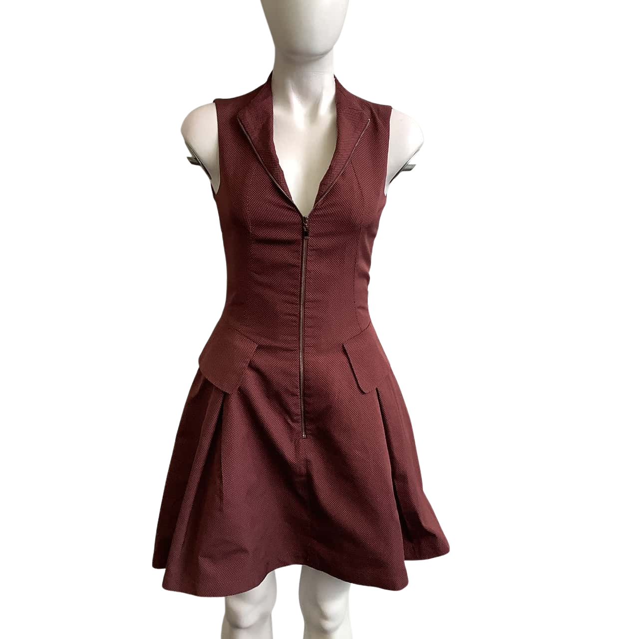 Cue Women s Size 6 Sleeveless Mini Dress Maroon s Cue Women s Size 6 Sleeveless Mini Dress Maroon s