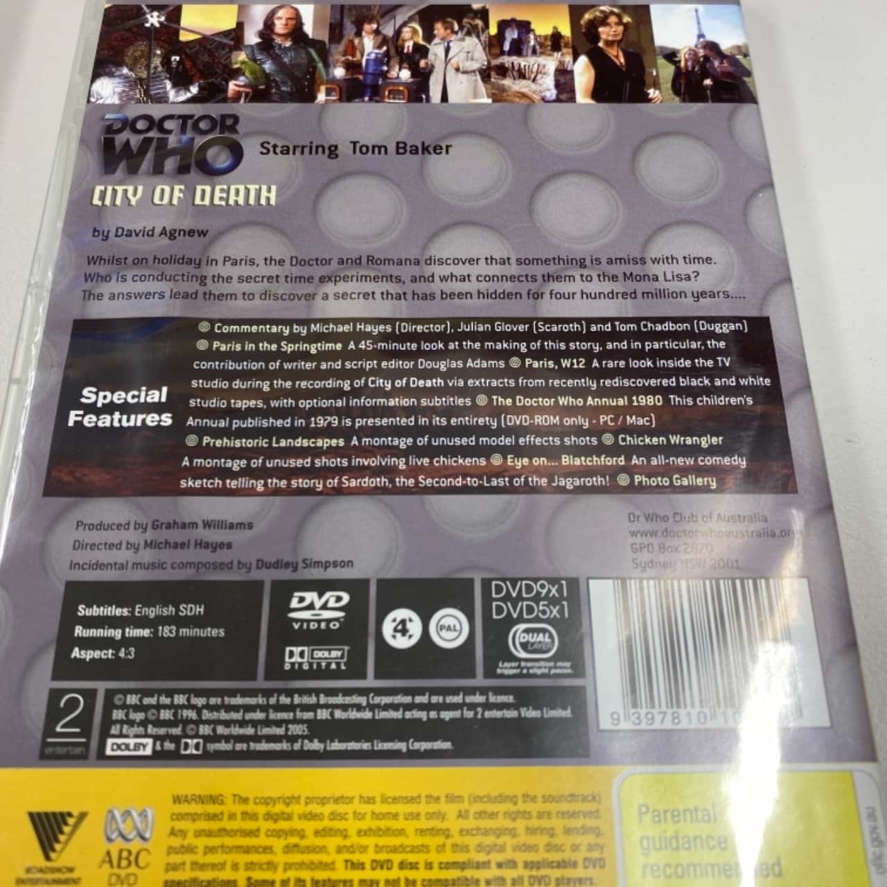 Doctor Who city of death and talons of weng Chiang DVDs(s)