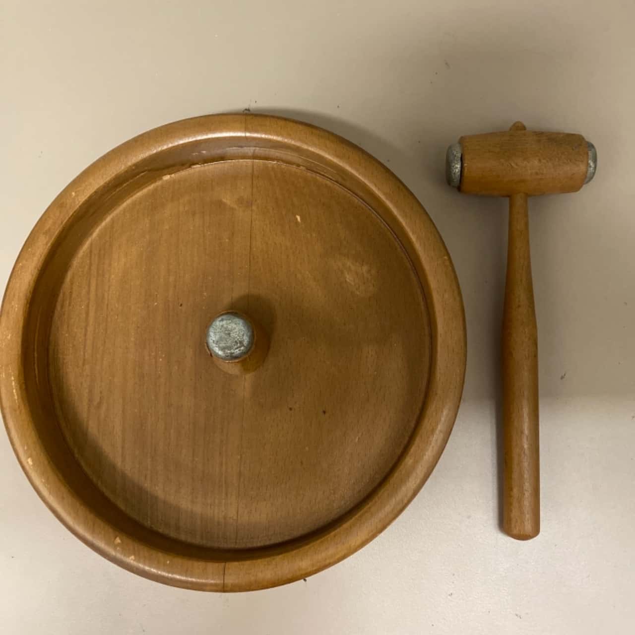 Wooden Nut Bowl with mallet