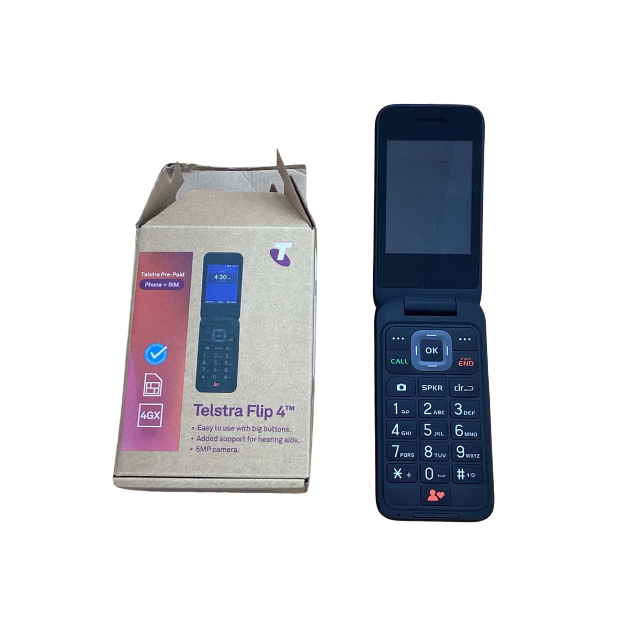 Telstra Flip 4 Mobile Phone With Box (s)