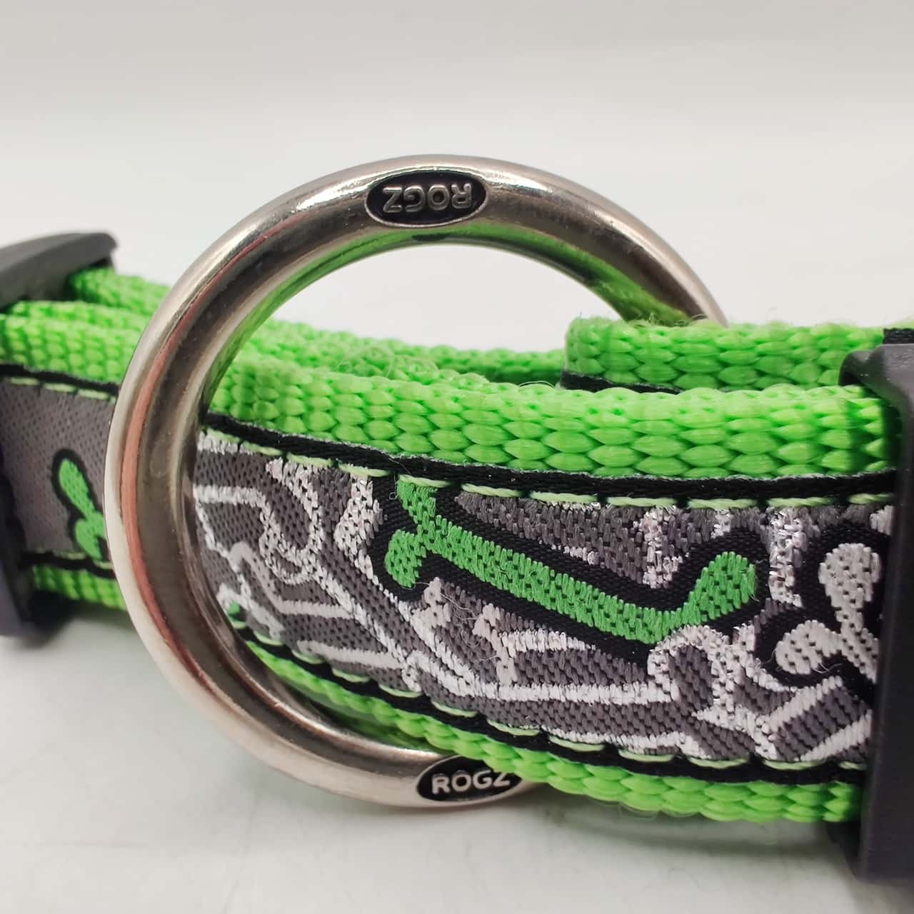 Rogz - The World's Coolest Pet Gear Lime Green Bone Pattern Nylon ...