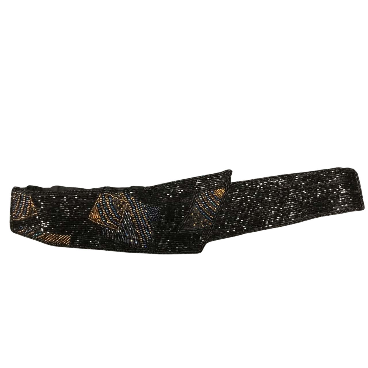 Vintage Black Patterned Fancy Belt Approx 40cm(s)