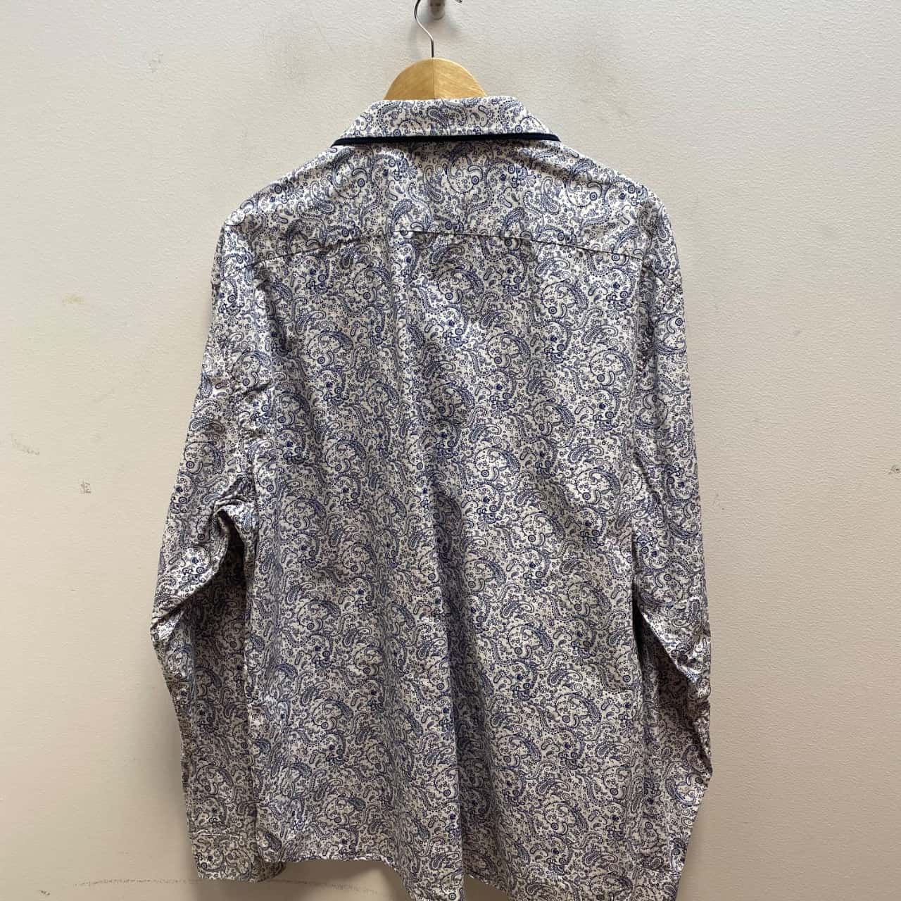 Jonathan Adams Mens Size XXXL Blue Pattern Shirt