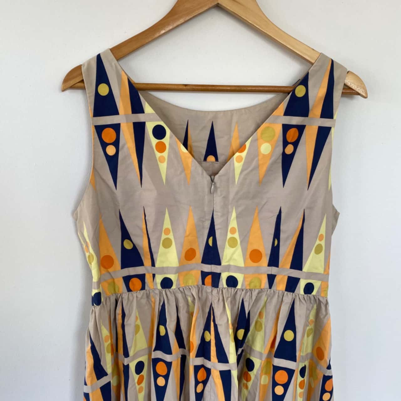 Gorman Beige Pattern Sleeveless Mini Dress Size 14(s)