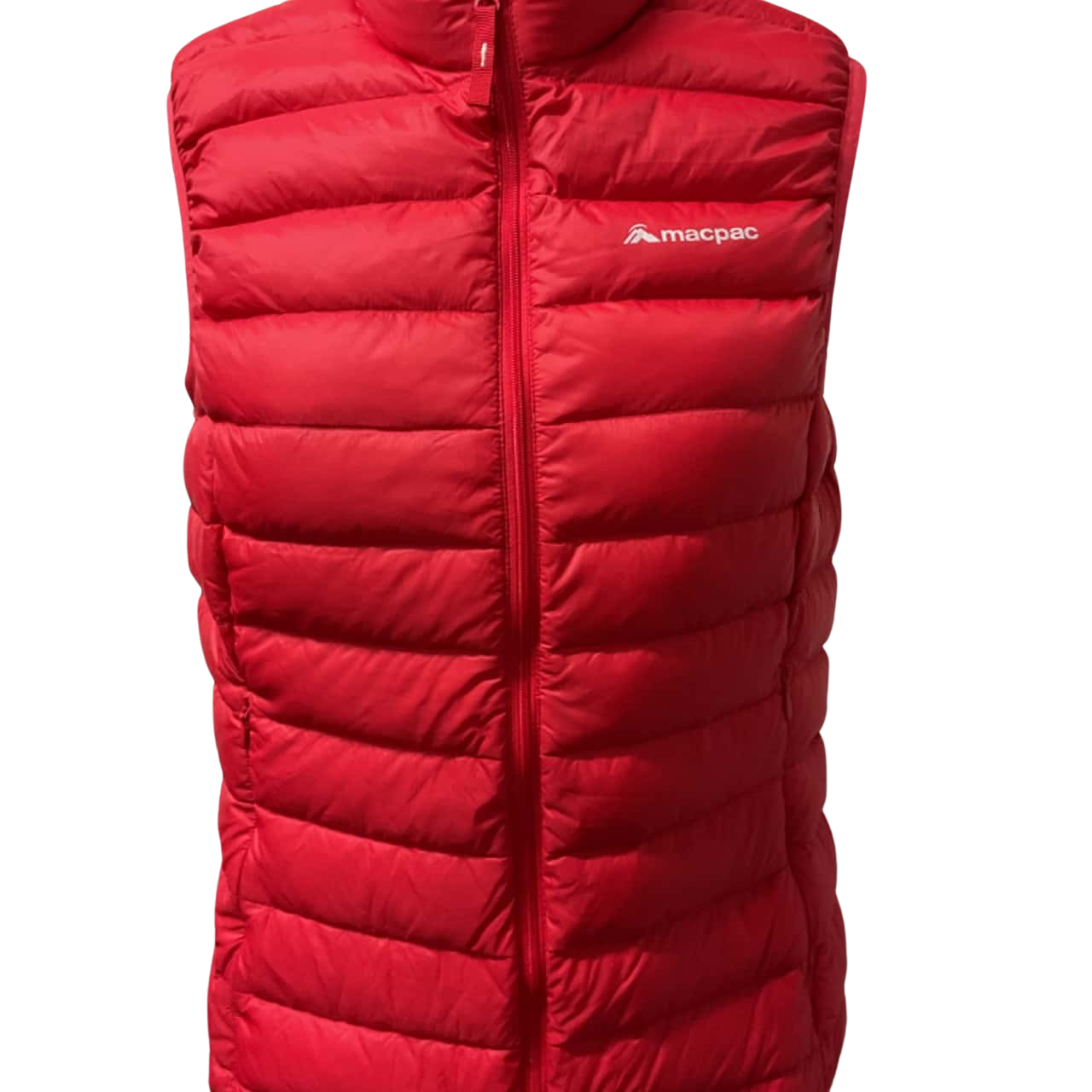 Women’s Macpac Size 10 Red puffer vest. Very good condition (s)
