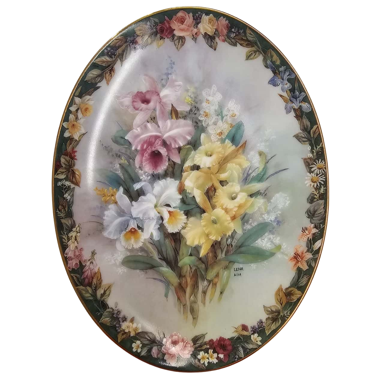 Lena Liu's Floral Cameo "Exquisite" Plate - Bradford Exchange - 1997 (s)