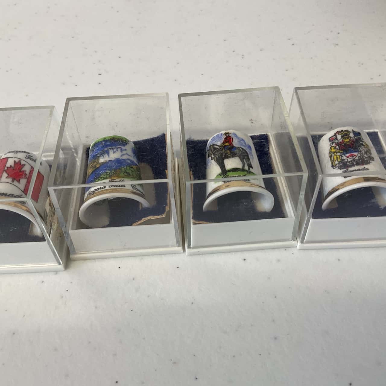 “Finsbury” thimbles fine bone chins - Canada x 4 individual boxes