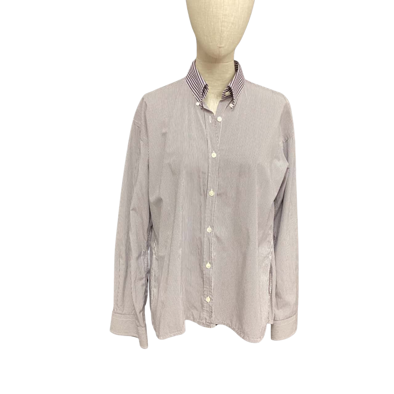 Scanlan Theodore Shirt Size 6 Long Sleeve Navy Blue / Striped / White