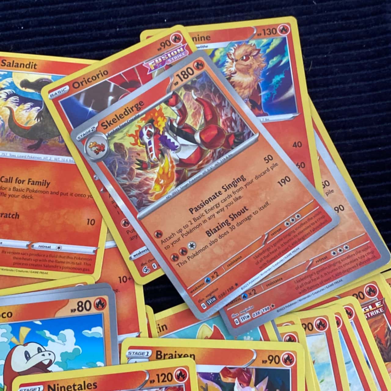 41 fire type Pokémon cards