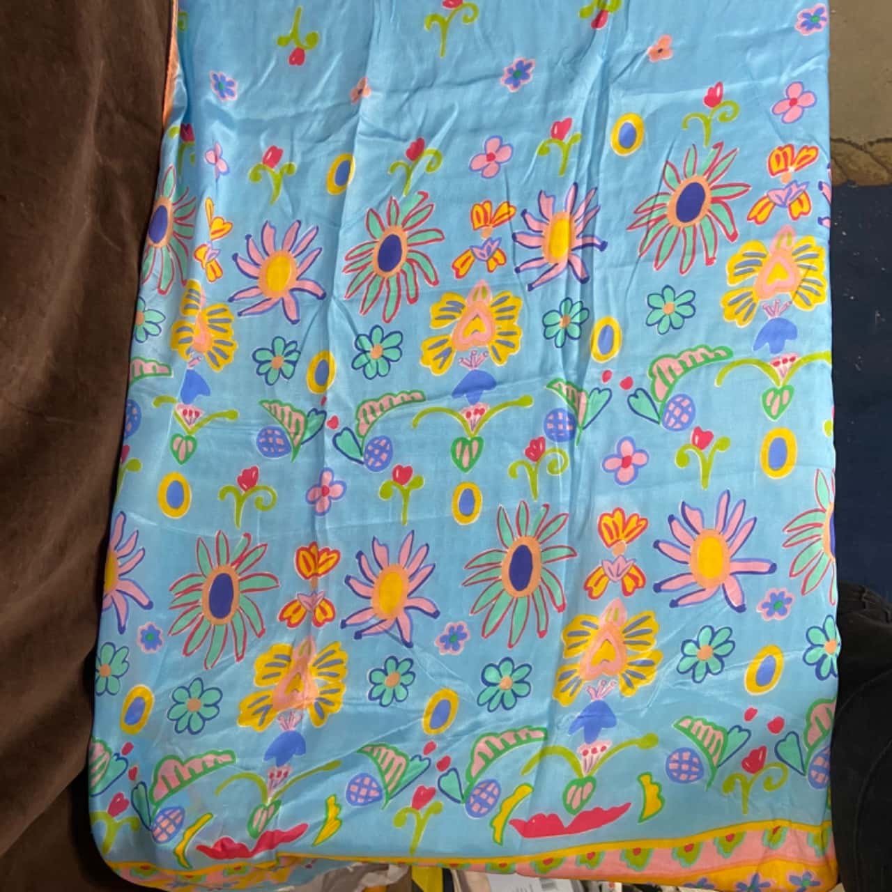 Ken Done Silk Scarf One Size Blue / Floral (s)